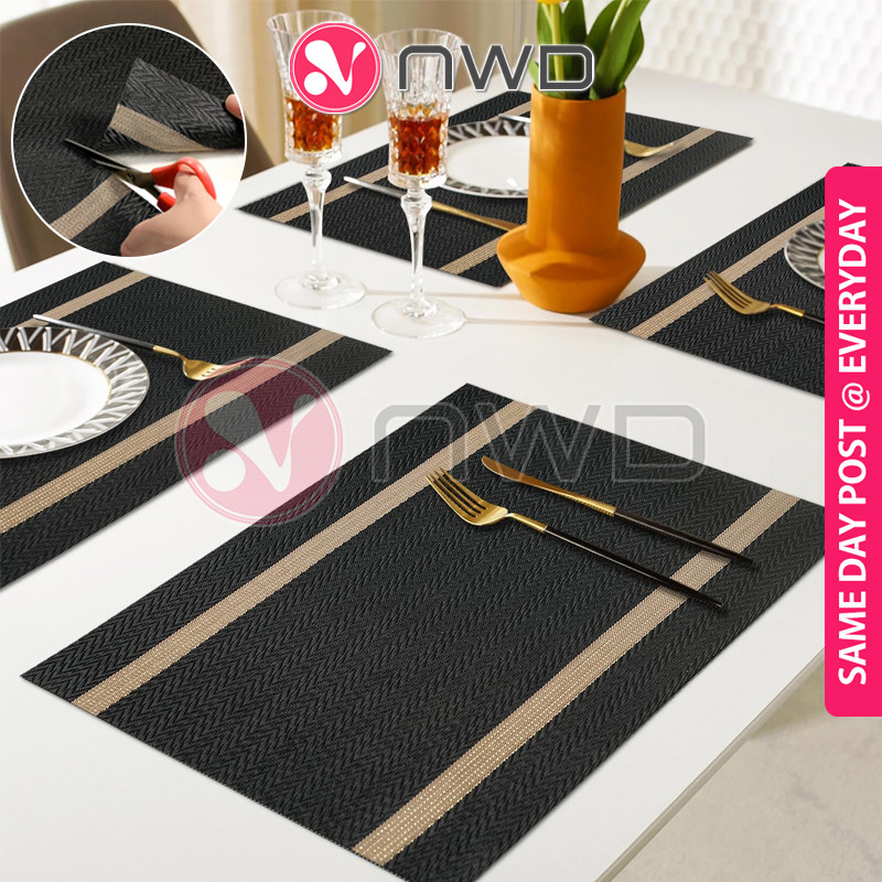𝗣𝗘𝗟𝗔𝗣𝗜𝗞 𝗠𝗘𝗦𝗥𝗔 》 PVC Dining Table Mat Placemat Kitchen Desk Cover ...