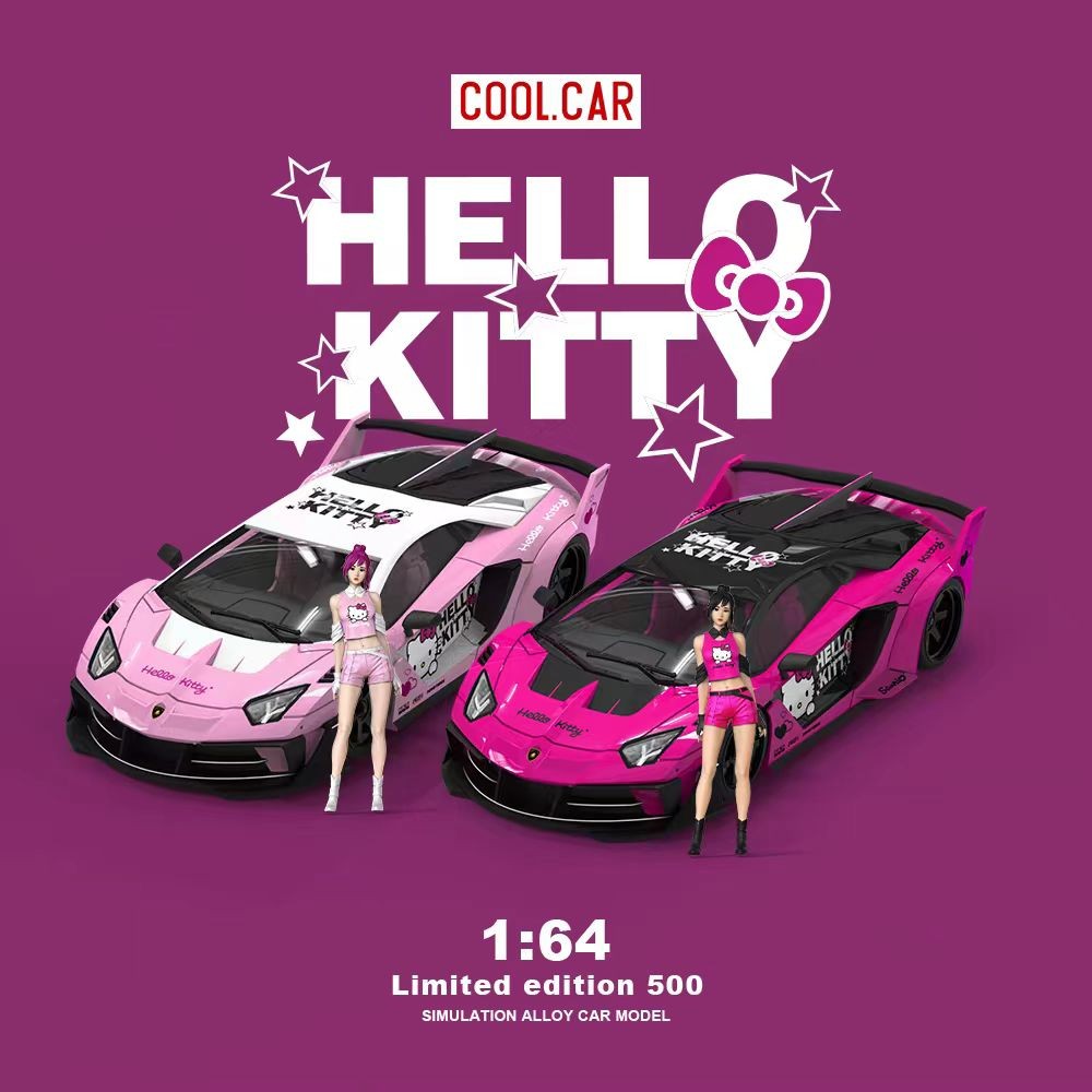 Coolcar 1: 64 Lamborghini GT EVO Hello Kitty Pink Alloy Car Model Die ...