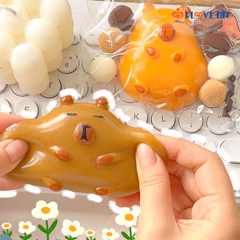 Kawaii Capybara Shape Soft TPR Rubber Figurine Pinching Toy - Fun Hand ...
