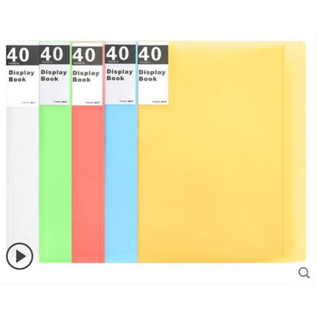 MYPP Translucent Colour A4 Size Display Book 20/40/60 Pockets Clear ...