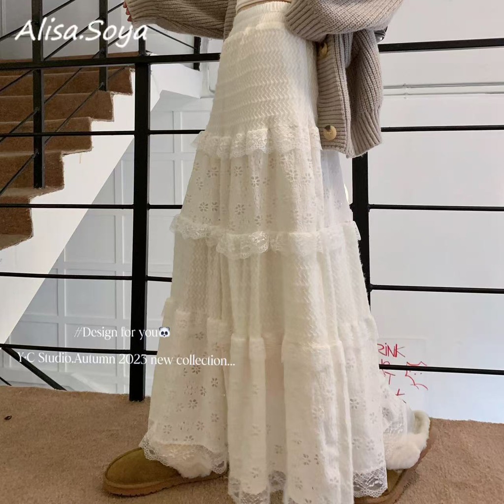 Alisa.Sonya Womens Elegant Floral Lace Elastic High Waist Cascading ...