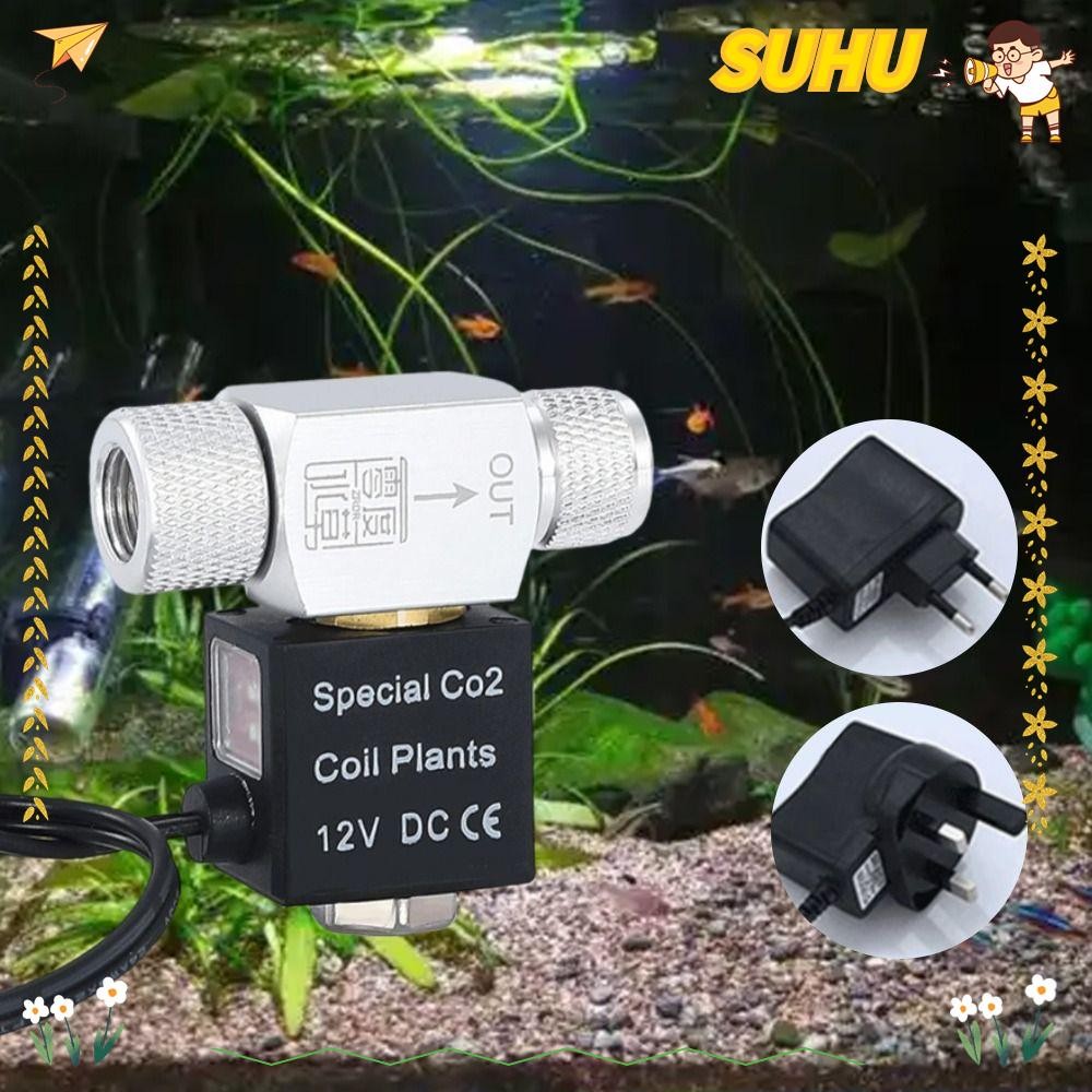 SUHU CO2 System Regulator, 12V DC Noiseless Aquarium Co2 Solenoid Valve, Professional Low ...