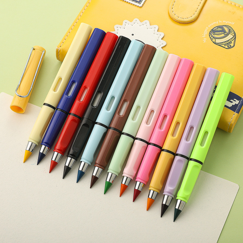 12-Color Erasable Eternal Pencils Set - Infinite No-Sharpening Drawing ...