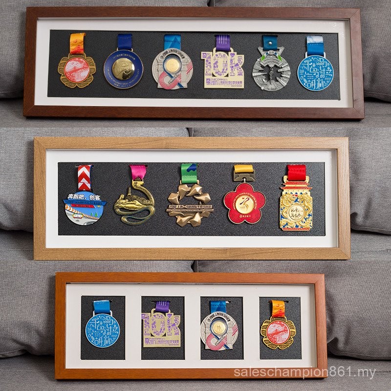 Marathon Medal Frame Solid Wood Medal Storage Frame Display Stand ...