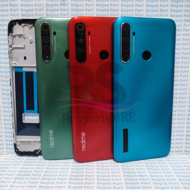 Cessing Hausing casing full set Realme 5i Backdor lcd Frame + Middle ...