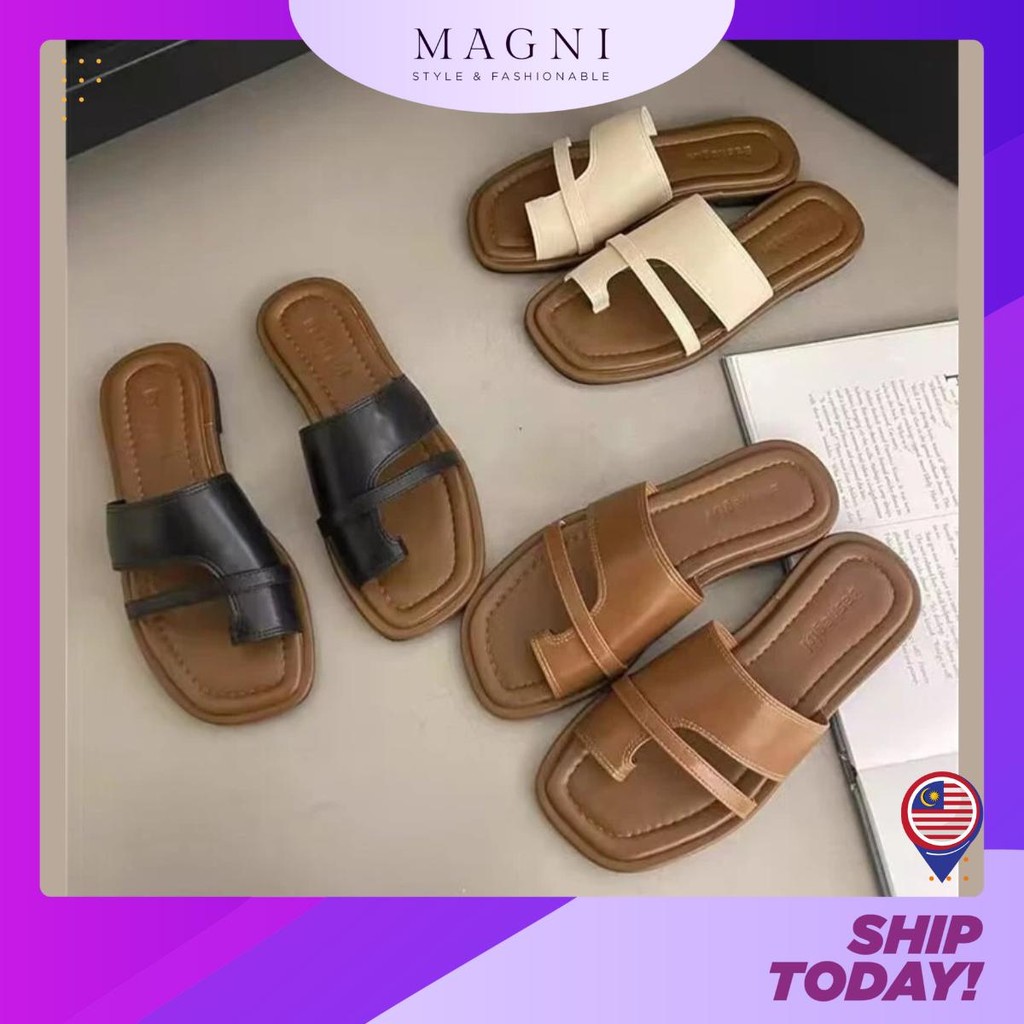 READY STOCK Magni Selipar Cincin Jari Kaki, Kasut Wanita, Gaya Korea ...