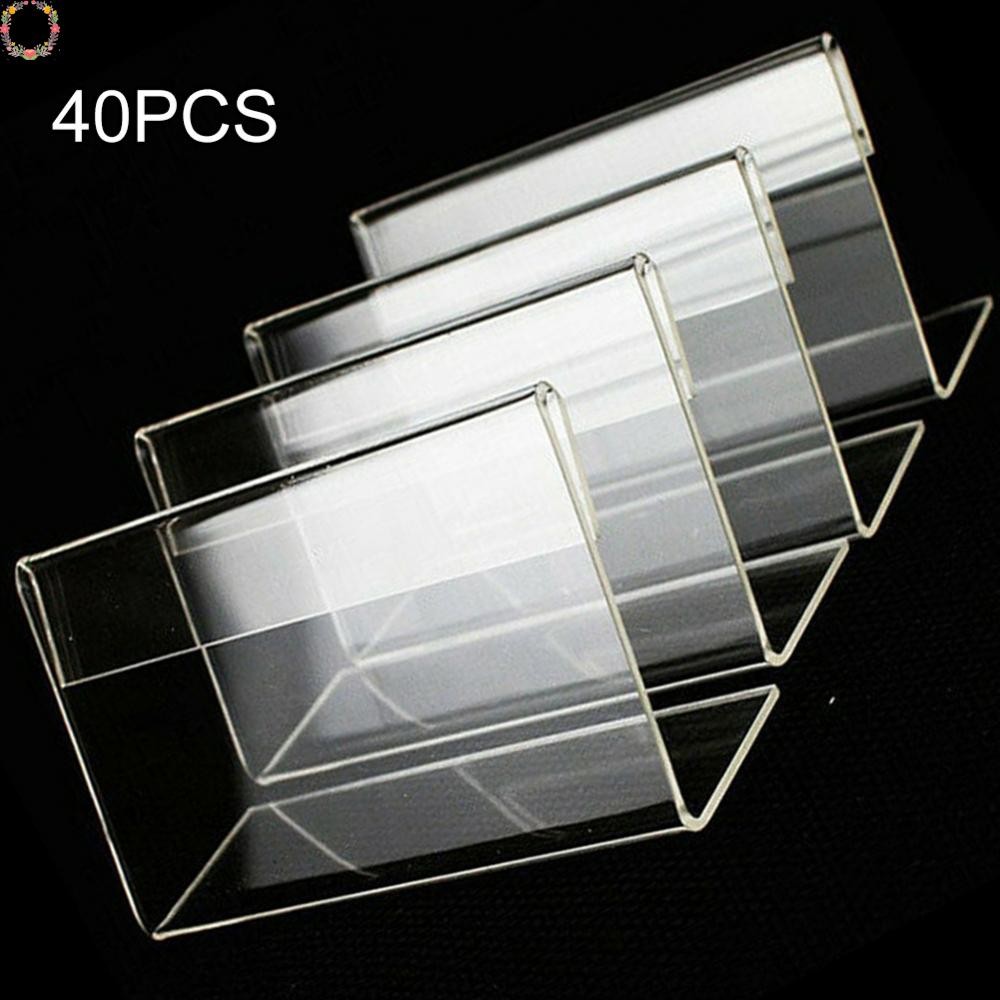 [HME]40pcs Clear Acrylic Table Top Sign Holders for Price Name Card and ...