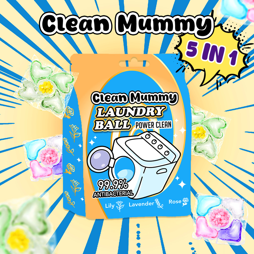 【5IN1】80PCS CLEAN MUMMY Capsule Detergent Laundry Pods Ball Beads Viral ...