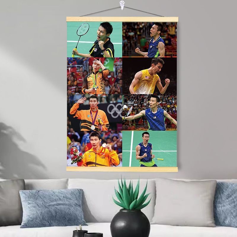 [Ready Stock] Li Zongwei Badminton Solid Wood Wall Decoration Sports ...