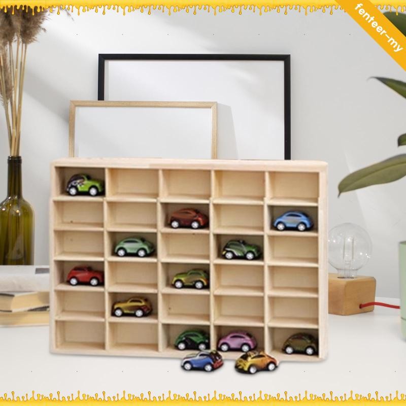 [FenteerMY] Wood Toy Car Display Rack Showcase Car Display Shelf for ...