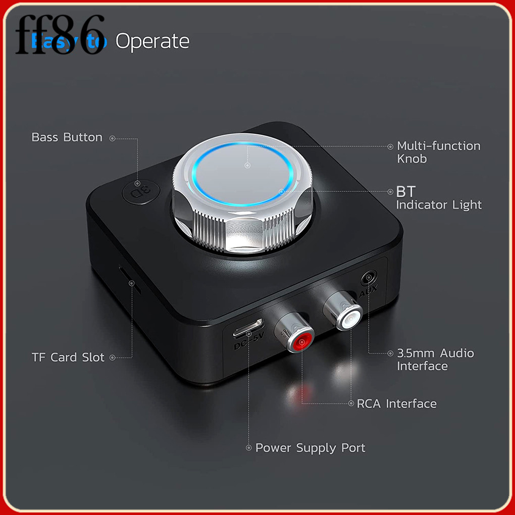 3.5mm Portable Receiver with Adjusting Knob Bluetooth-compatible 5.0 ...