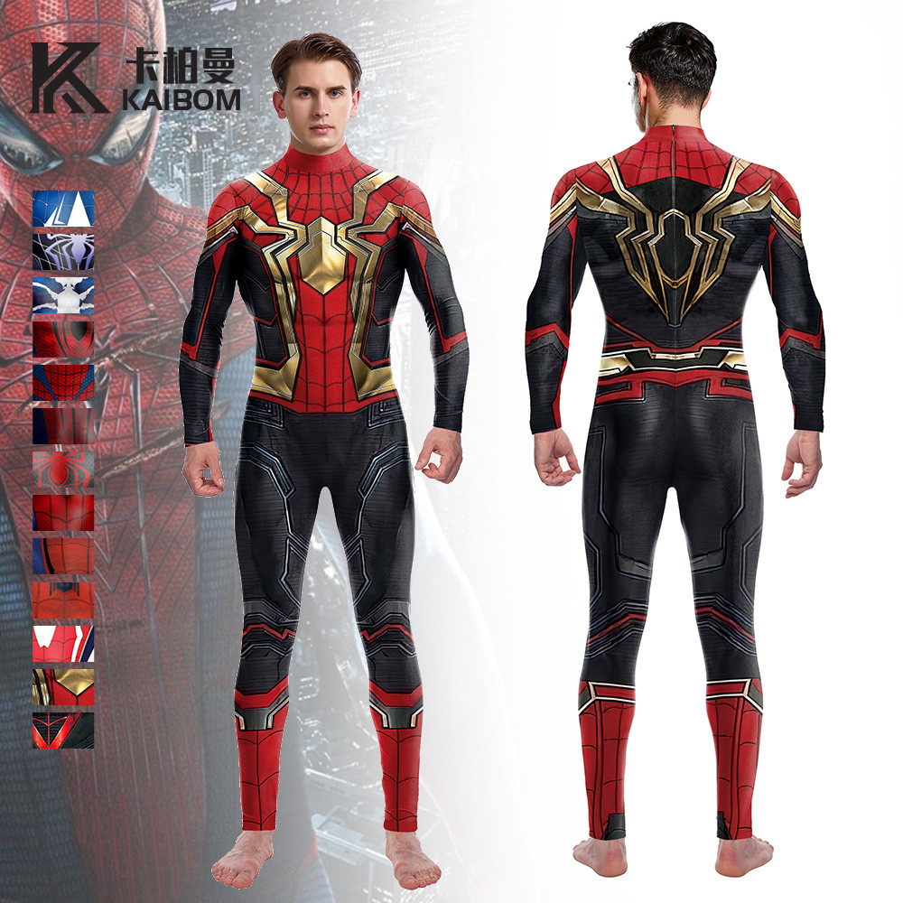Captain America Jumpsuits Spiderman Costumes Halloween Adult Tobey ...