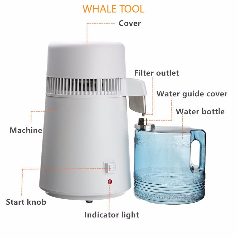 4L water distiller with plastic bucket 1000W medical equipment ...