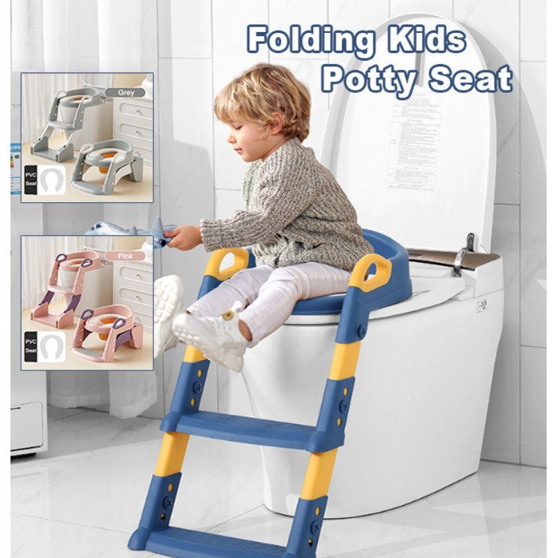 Kids Toilet Training Ladder Potty Safe&Adjustable Folding Trainer Chair ...