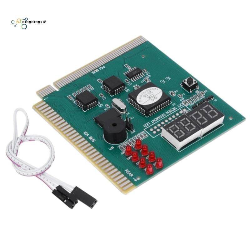 4 Digit PC Analyzer Diagnostic Post Card Motherboard Tester for ISA PCI ...