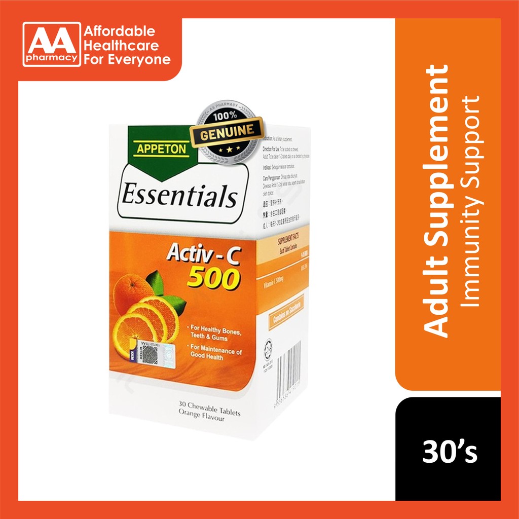 [CLEARANCE] [EXP 12/2026] Appeton Essentials Activ-C 500mg (Orange ...