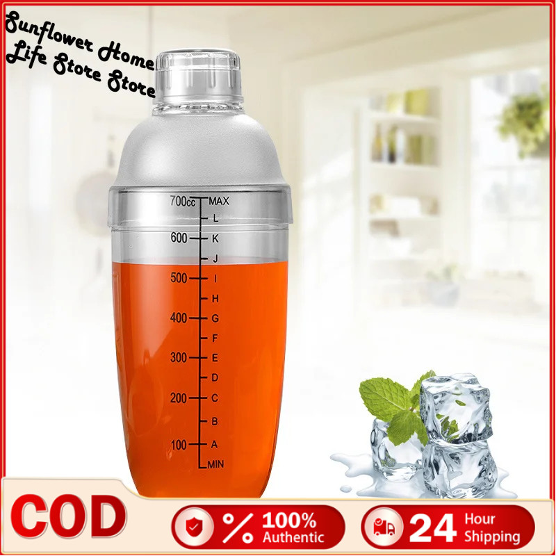 530ml/700ml Bartender Cocktail Shaker Cup with Scale Drink Milk Tea Espresso Coffee Mocktail ...