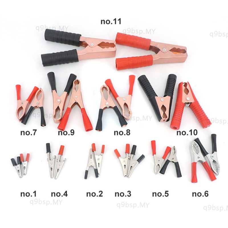 Alligator Clips Crocodile clamp Red Black Metal banana Plug for Car ...