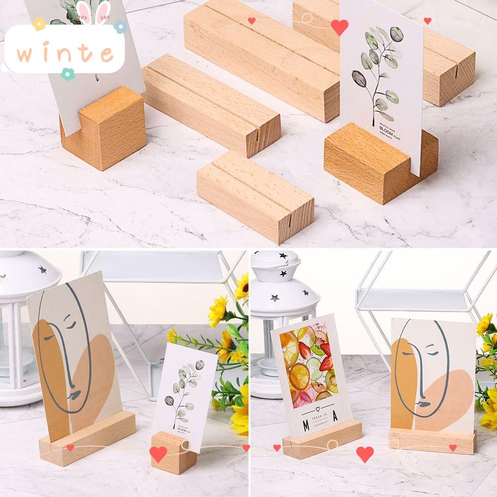 WINTE Table Numbers Holder Wood Fashion Paper Clamp Picture Cards ...