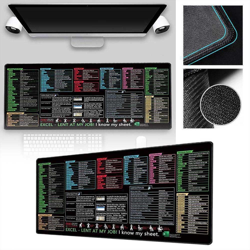 Excel Shortcuts Cheat Sheet Office Mouse Pad Keyboard Mats Desk ...