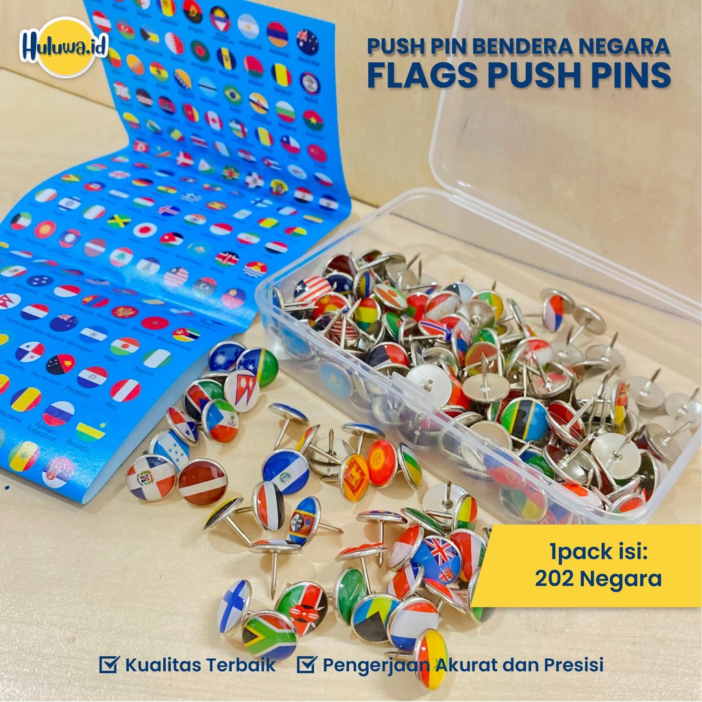 Push Pin Country Flag Map / Flags Push Pins For Wood World Map | Shopee ...
