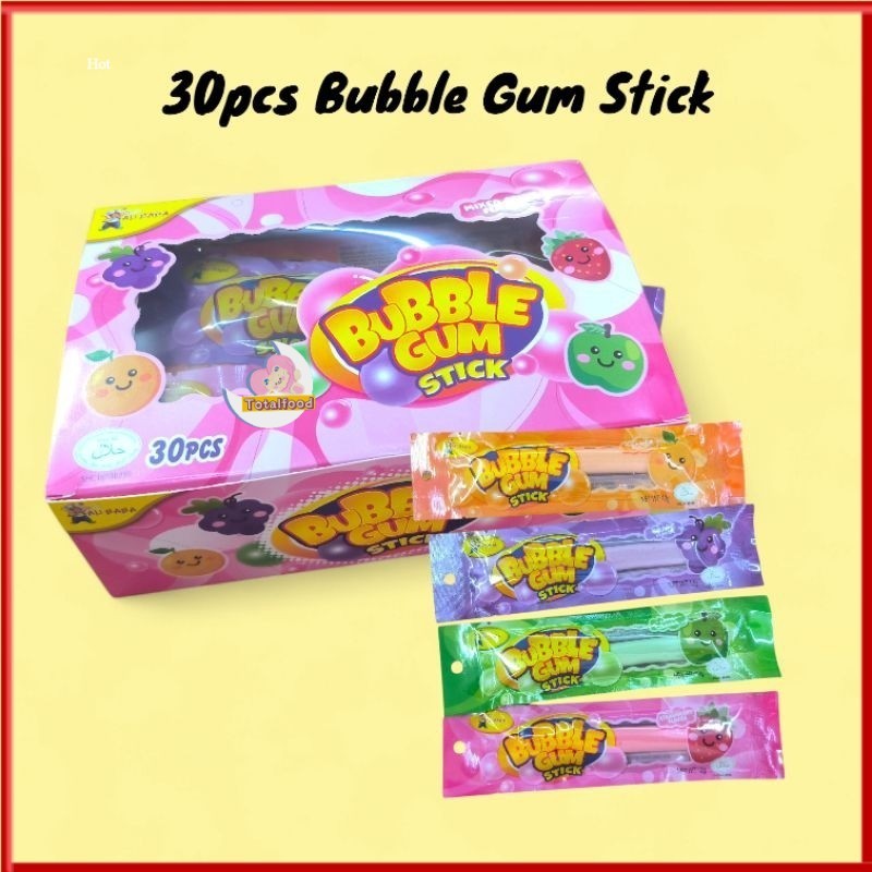 30pcs Ali Bubble Gum Stick Fruits Flavour chewing gum batang (orange ...