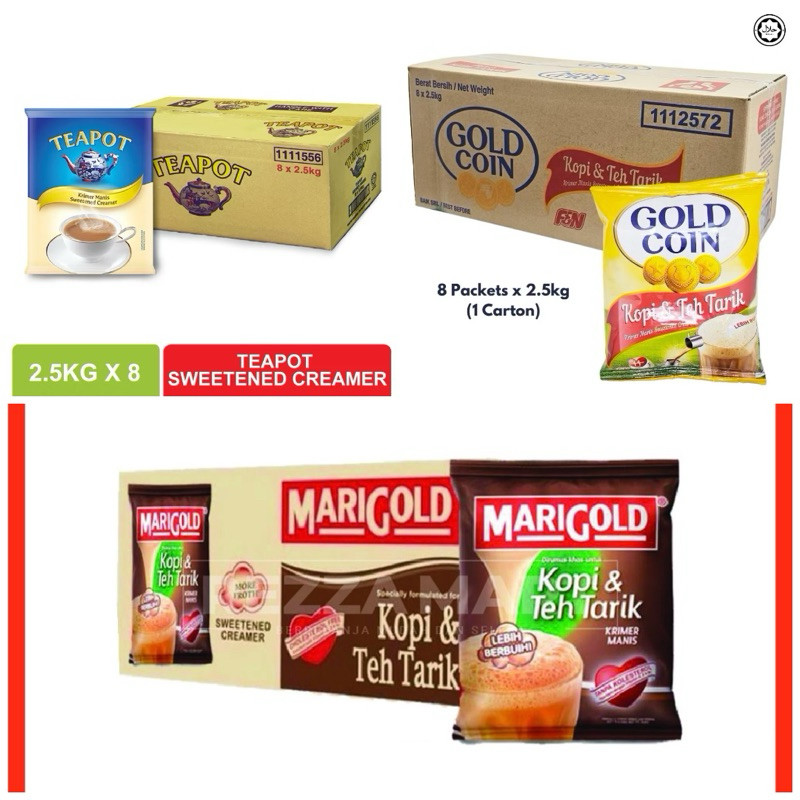 Teapot Marigold Gold coin Sweetened Creamer Pouch 2.5kg x 8 Packets (1 ...