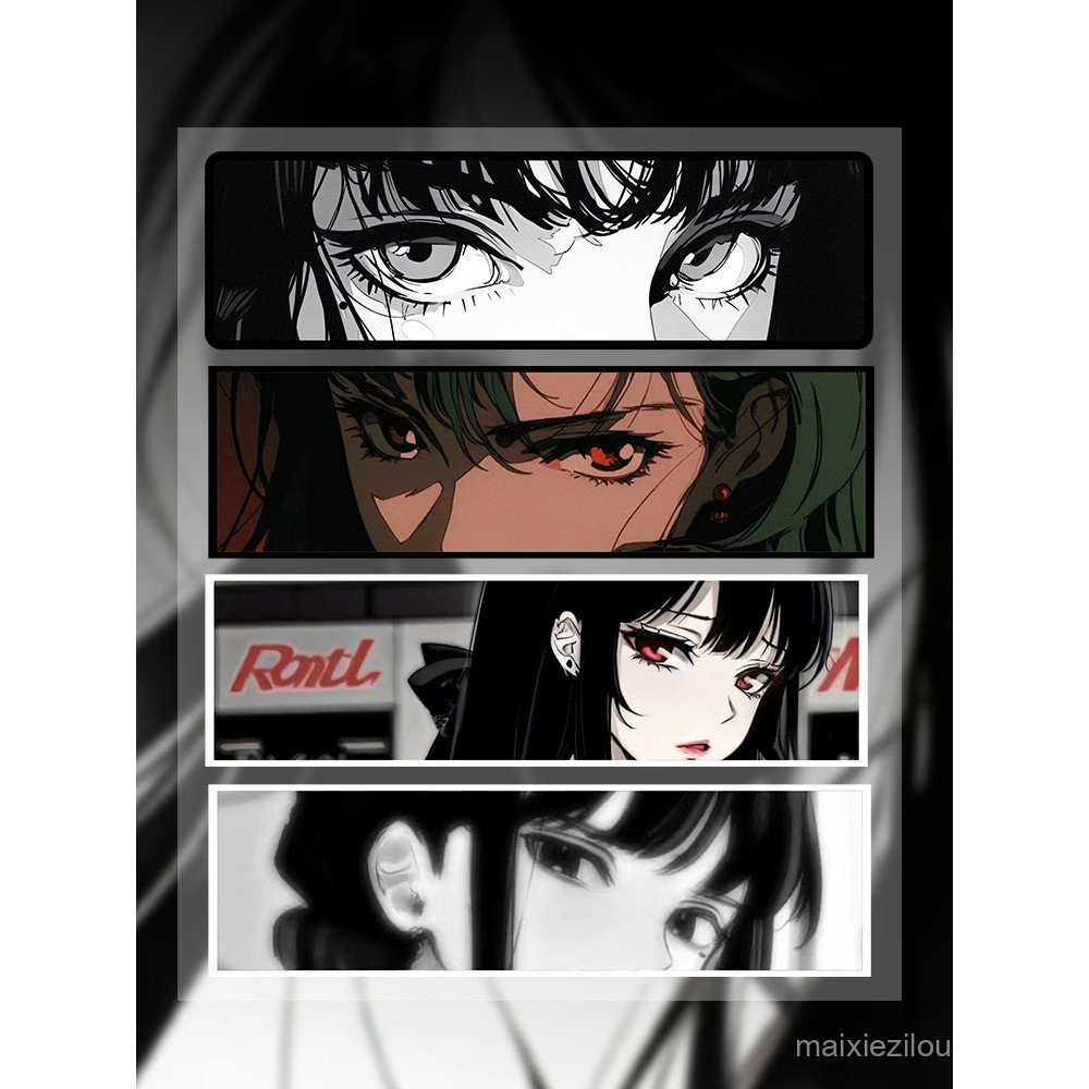 Reflective Car Sticker JDM Anime Eyes Secondary Girl Eyes Electric ...
