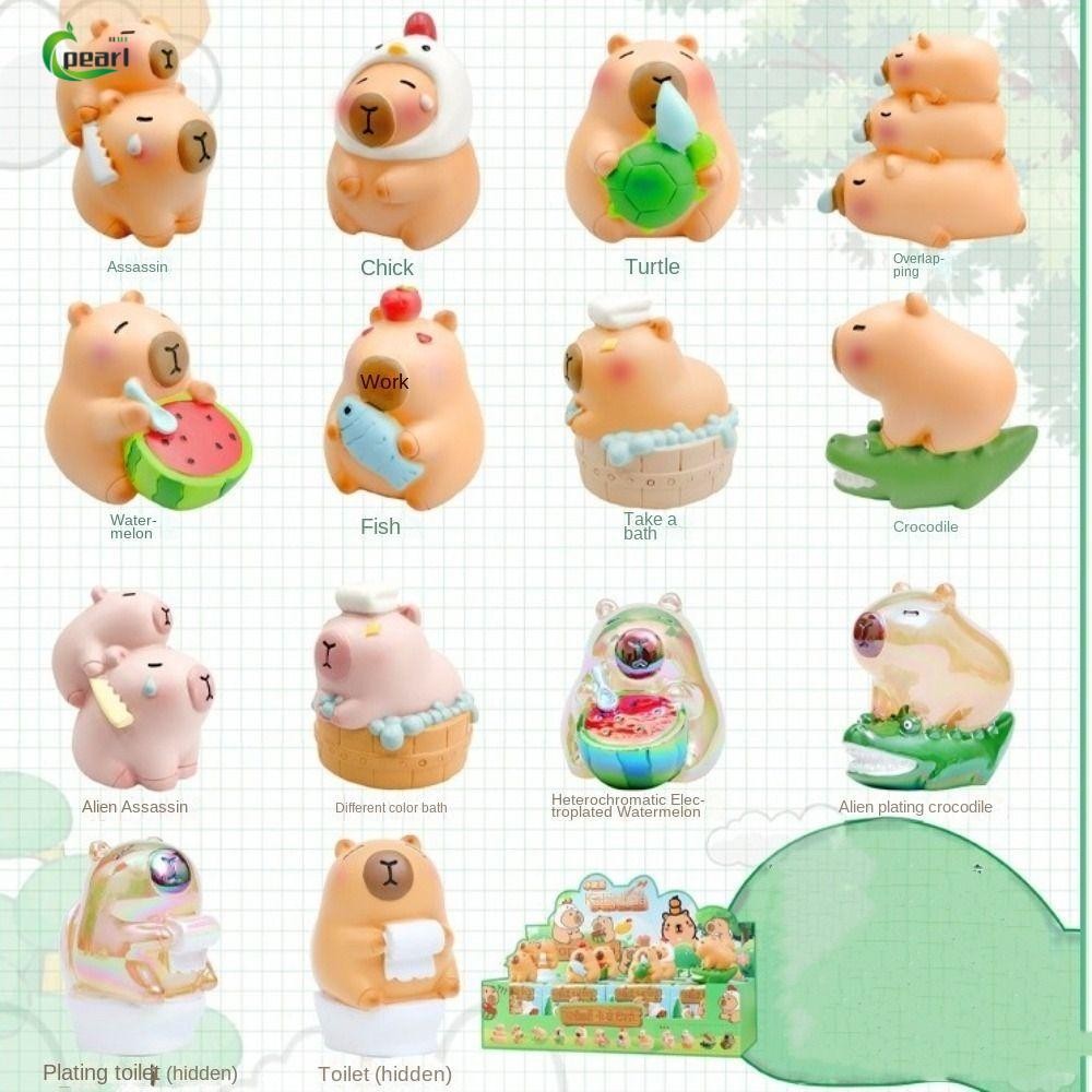 PEARL Capybara Box, Action Figures Resin Craft Capybara Model Figurine ...