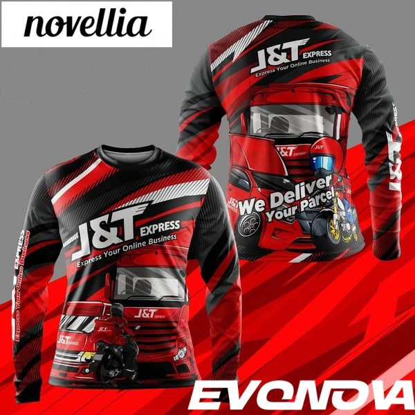 J&T Express JNT Long -sleeved T -shirt for Breatable Moisture Wicking ...