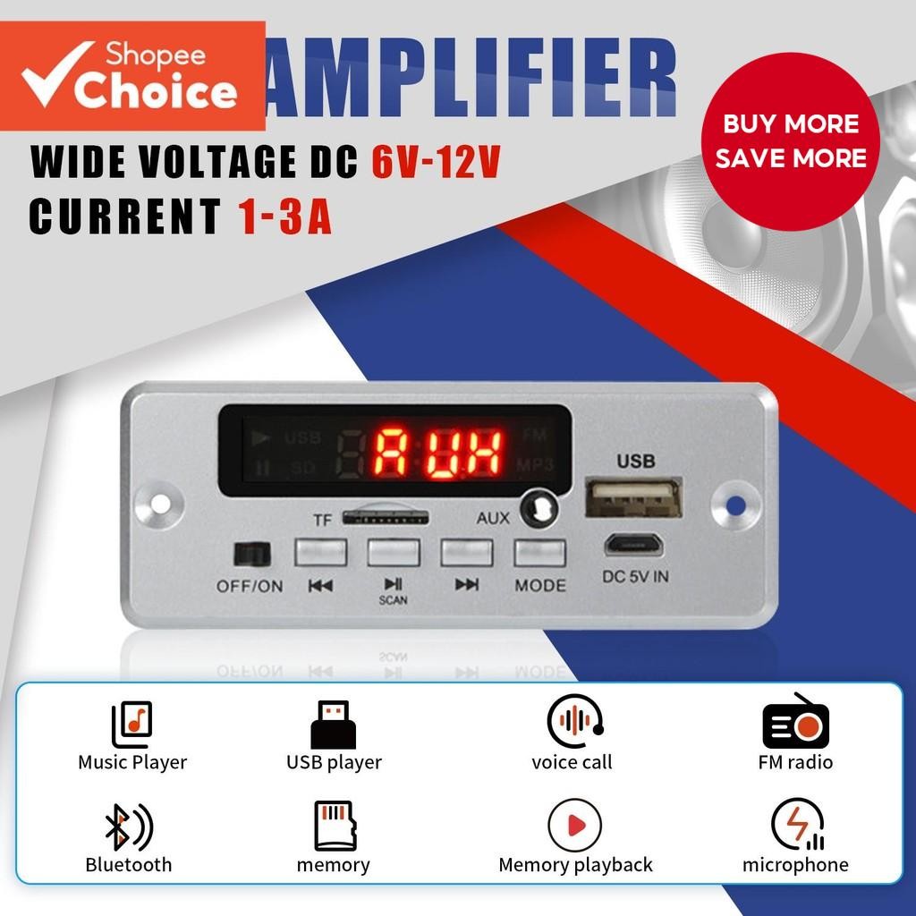 50W Amplifier 12V MP3 Board 25W Bluetooth 5.0 USB TF FM Radio Module ...