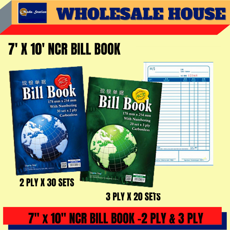 7" x 10" NCR BILL BOOK (2 PLY) (3 PLY) / NCR BILL BOOK / BILL BOOK / BUKU BIL | Shopee Malaysia