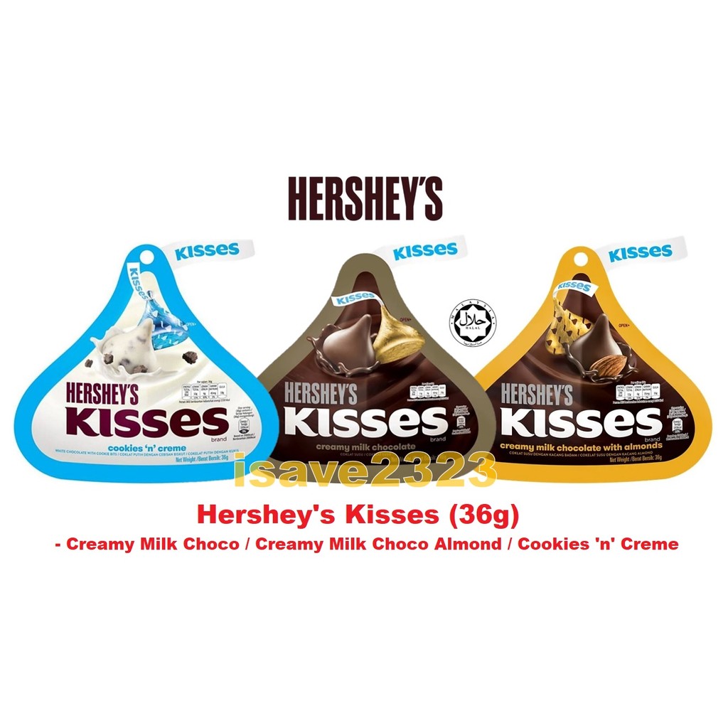 [BUY AT YOUR OWN RISK] Hershey's Kisses Chocolate Coklat (36g) - 3 Flavours | Shopee Malaysia