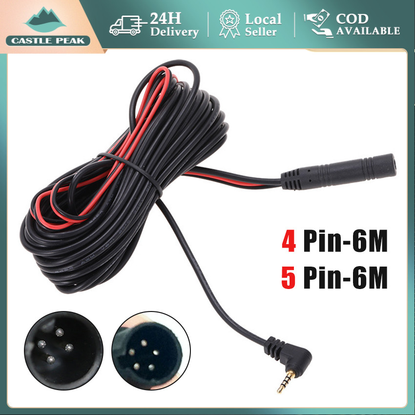4pin/5pin 6 Meter Car Reversing Camera Cable - DVR Cable for Dashcam ...