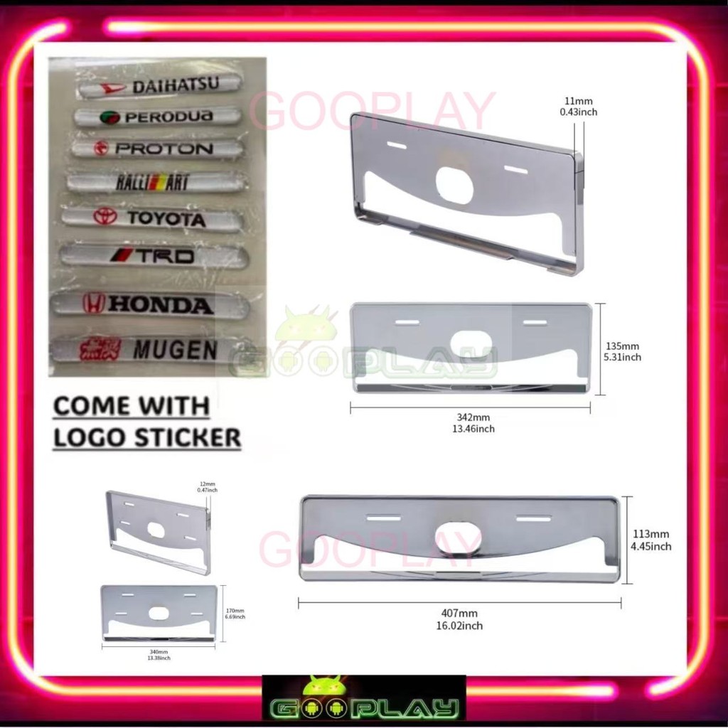 3 SIZE JDM CHROME DAIHATSU COVER JAPAN ABS CAR PLATE FRAME CAR PLATE ...