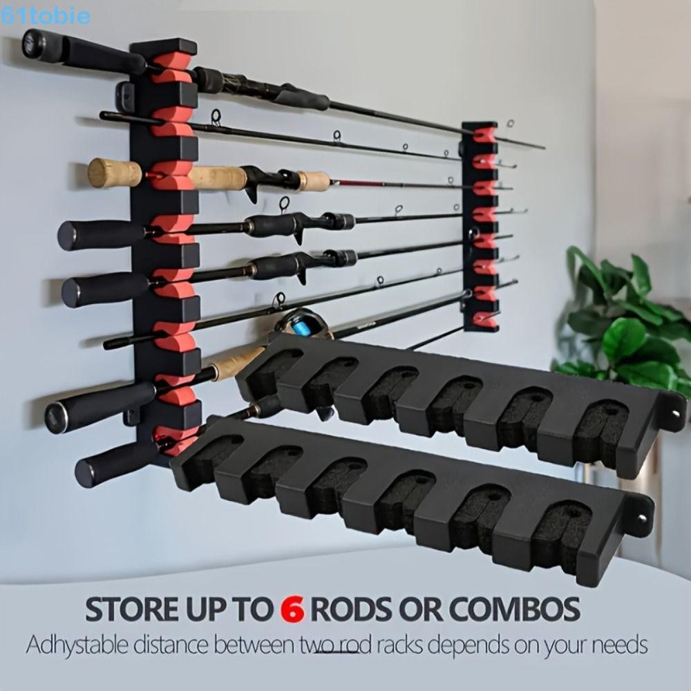 TOBIE Fishing Rod Display Stand, 6 Hole Universal Fishing Rod Holders ...
