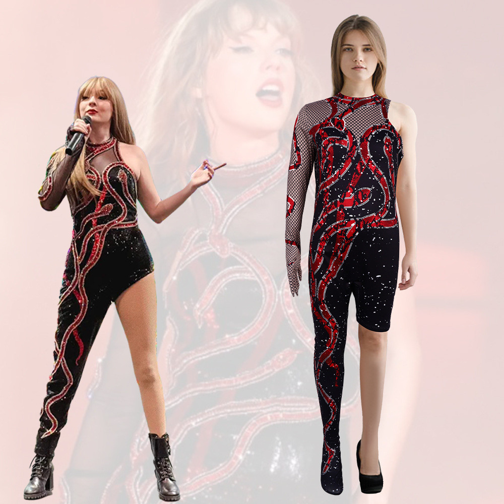 Women Girl Kids Shiny Performance Taylor Swift Cosplay Costume Adults ...