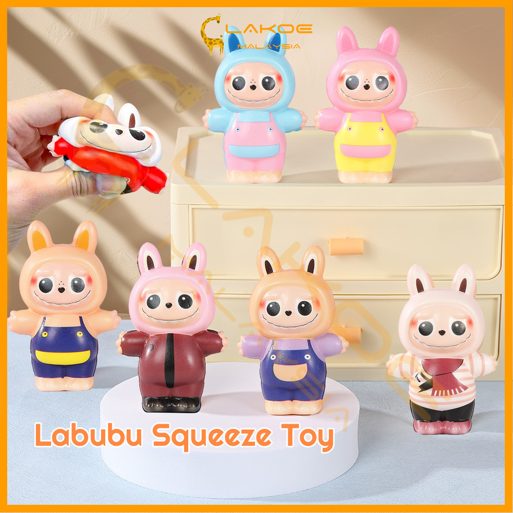 lakoe Slow Rebound Labubu Doll Squishy Toys EVA Strap Pants Silicone ...