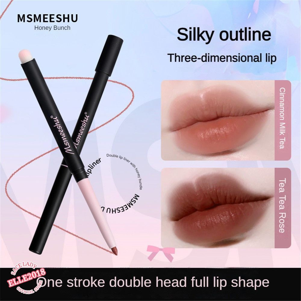 MSMEESHU Double Lip Line Brush, Long Lasting Waterproof Outline Lip ...