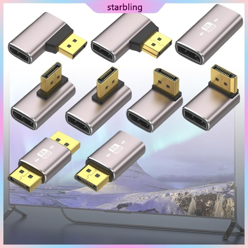 Star 8K DisplayPort 1 4 Adapter Right Angle DisplayPort Male to Female ...