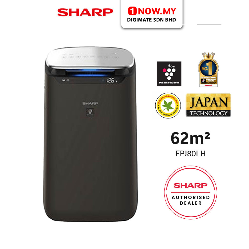 SHARP 62m² Air Purifier FPJ80LH | Plasmacluster Technology HEPA Filter Penapis Udara 空气过滤器 ...
