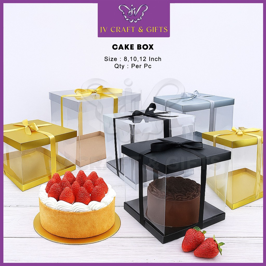 Cake Box with Ribbon / Kotak Kek dengan Riben / Kotak Hantaran ...