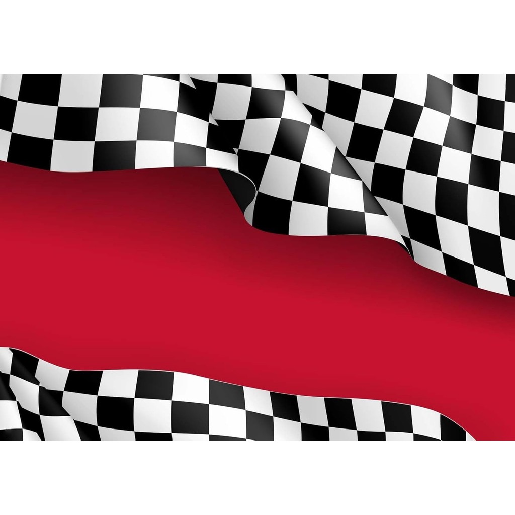 Black and White Checkered Flag Red Photography Backdrop Banners Racing ...
