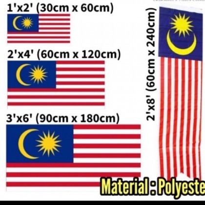 Malaysia Flag Waterproof Polyster Bendera Gantung 2x4 3x6 2x8 Economy Wholesales Borong Murah ...