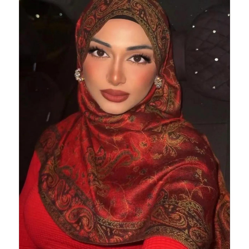 Large Imitated Cashmere Head Scarf Bandana Jacquard Paisley Pashmina ...