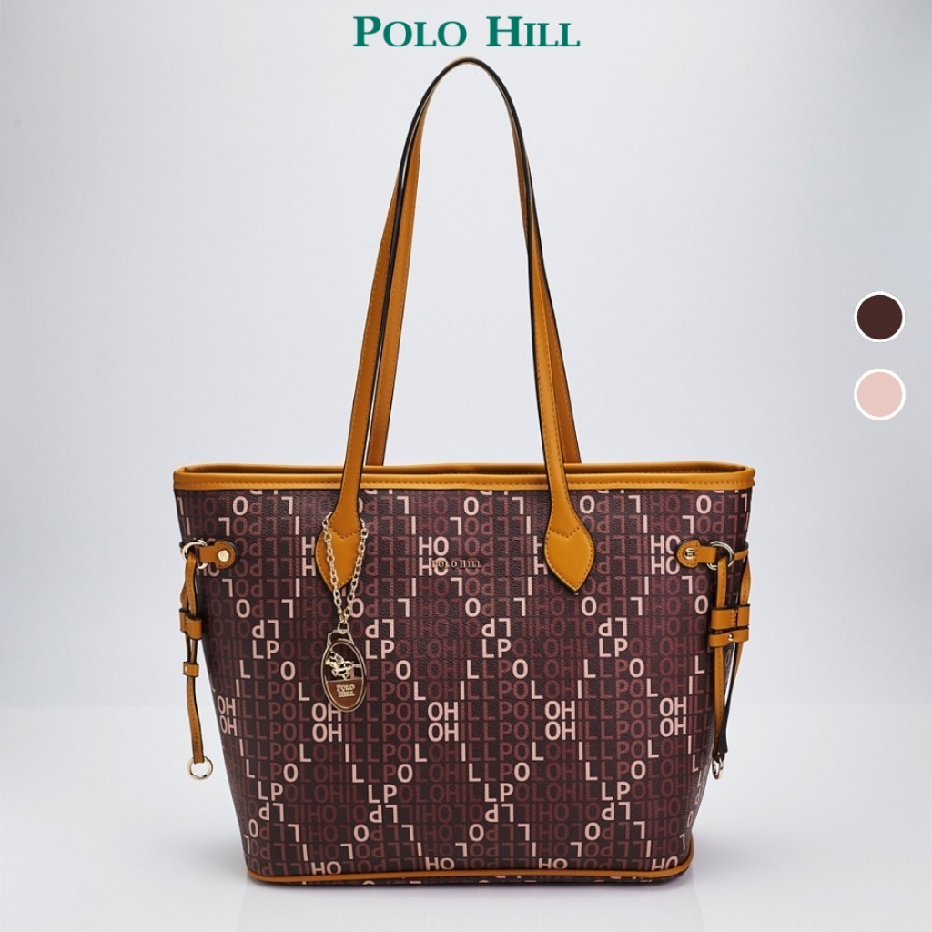 [2025 DESIGN] POLO HILL Ladies Monogram Shoulder Tote Bag 2-in-1 Bundle Set PHS-HB2123A | Shopee ...