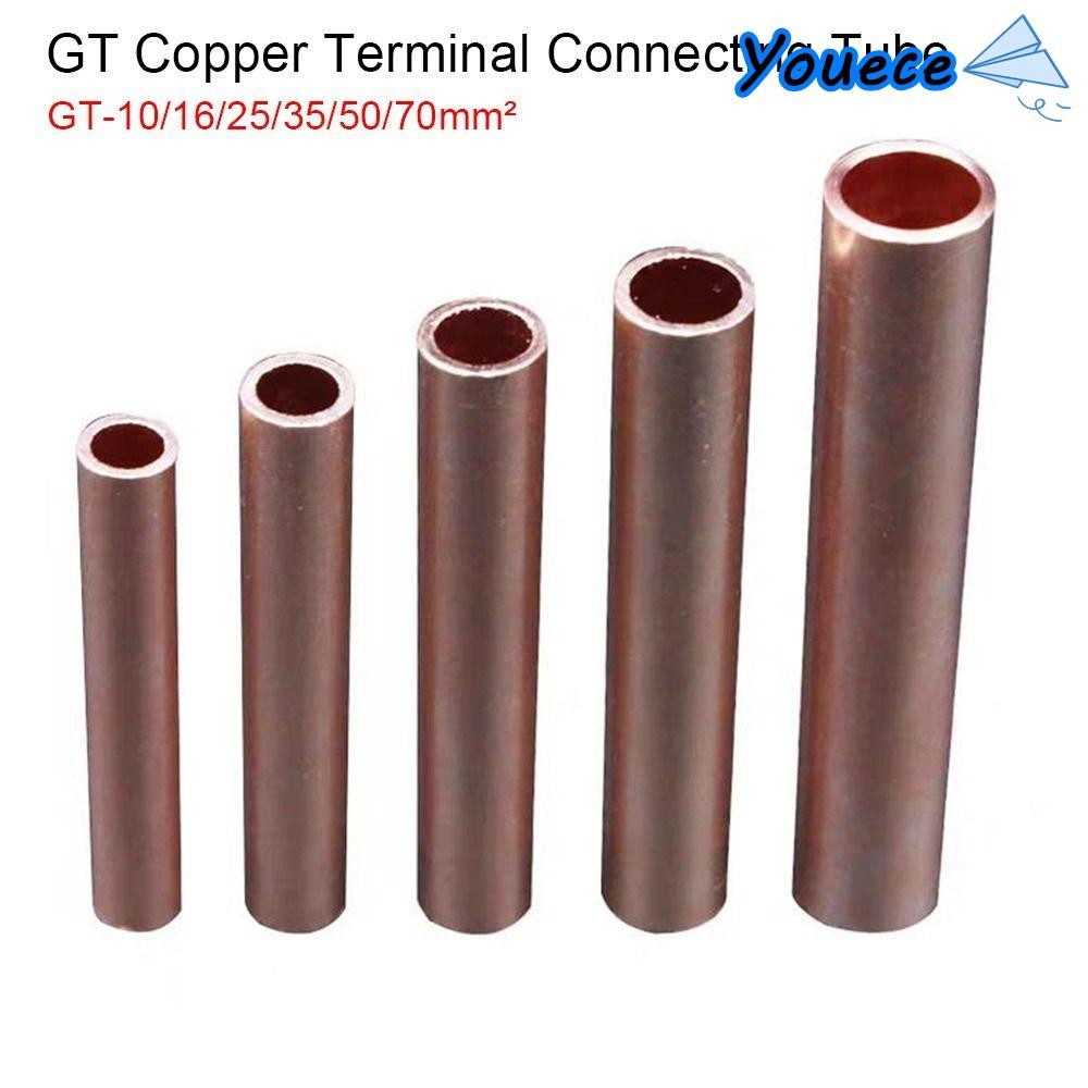 YOUECE 1Pcs GT Copper Terminal Connecting Tube, Ferrule Lug GT-10/16/25 ...