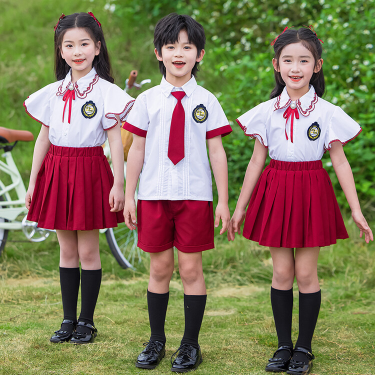 Children British Style School Uniform Suit Summer Kindergarten Uniform ...
