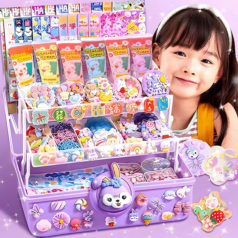 Kawaii Cream Guka Sticker Set Stickers Diy Materials Pack Storage Box ...