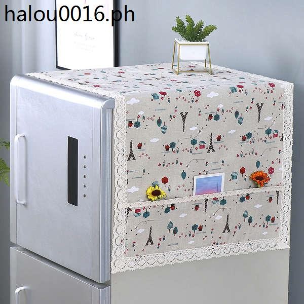 Cotton Linen Refrigerator Towel Refrigerator Anti-dust Cover Single ...